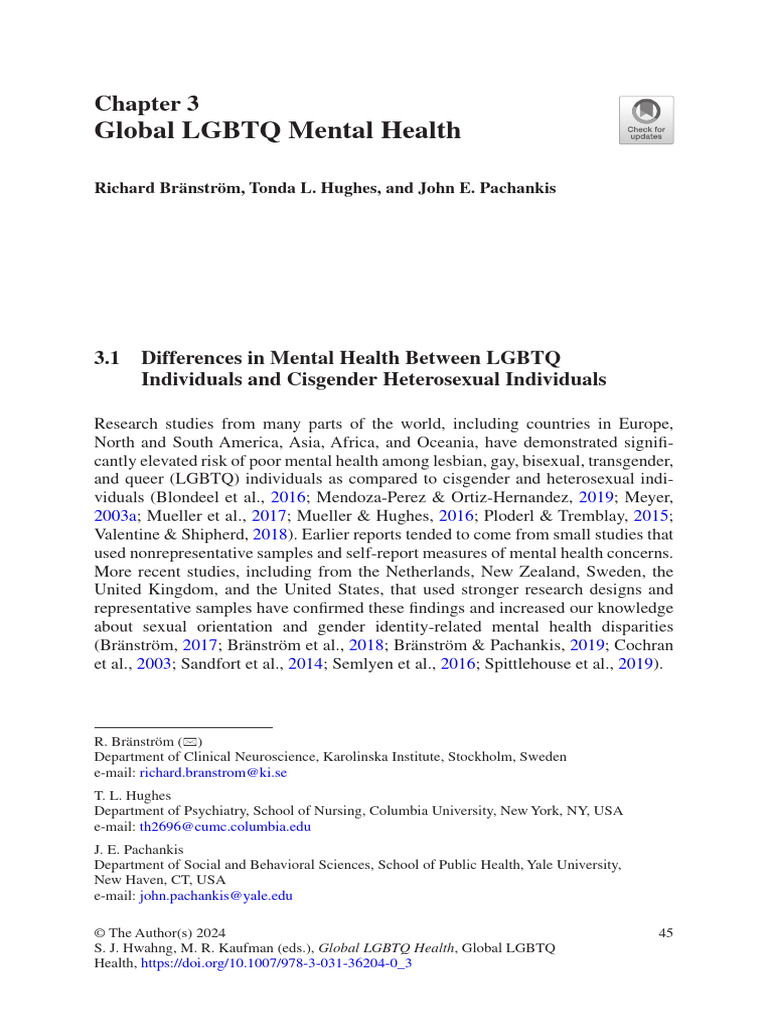 Global LGBTQ Mental Health | PDF | Mental Disorder | Mental Health