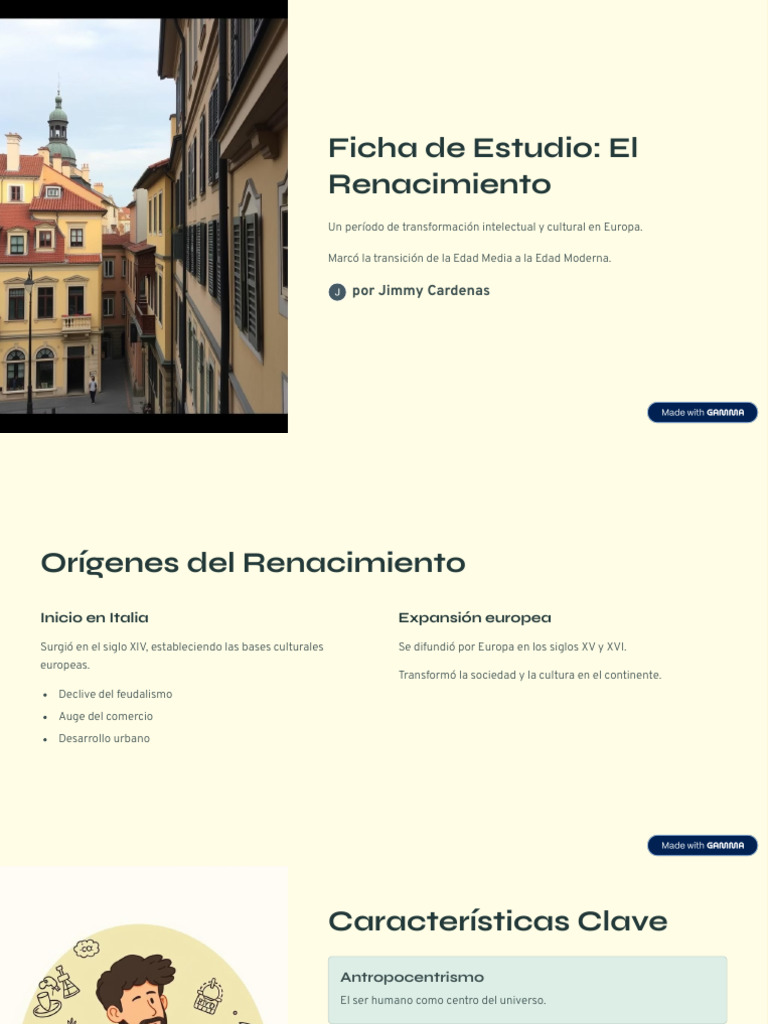 Ficha de Estudio El Renacimiento | PDF | Renacimiento | Educación en ...