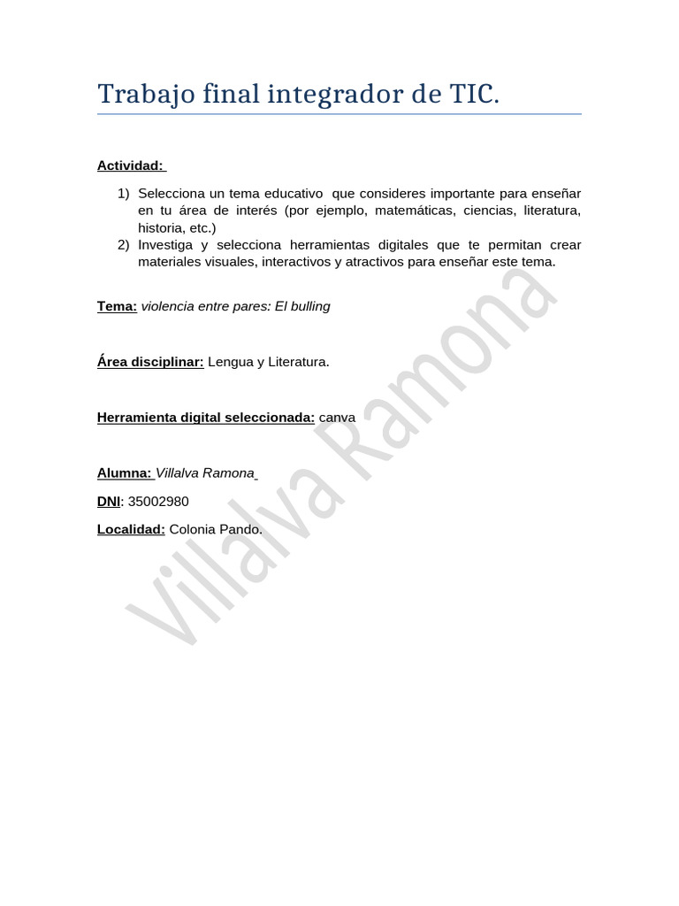 Trabajo Final Integrador de Diplomatura | PDF