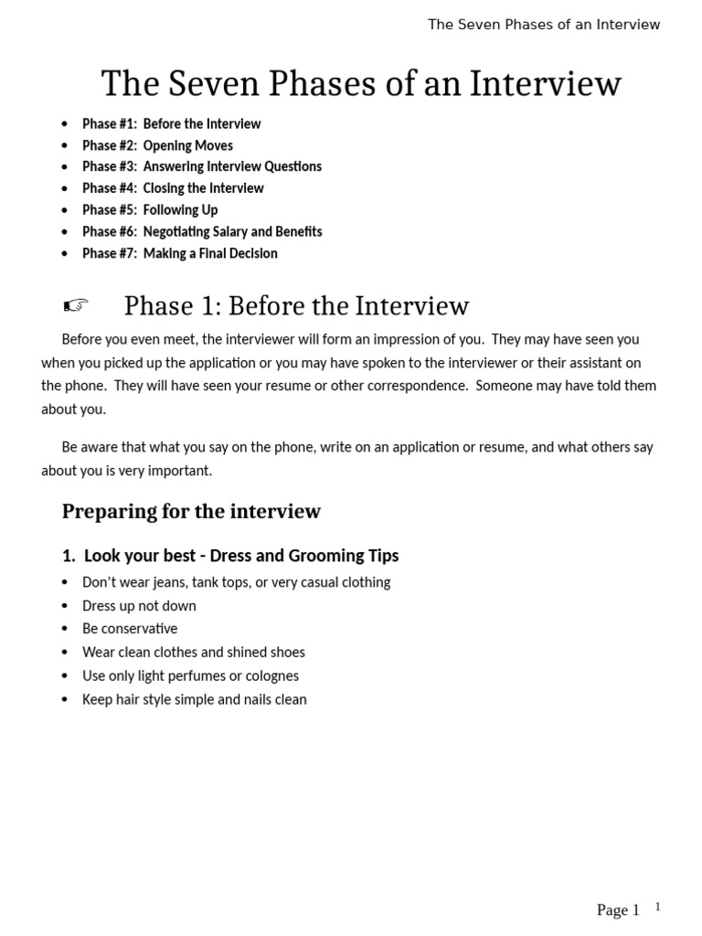 6 The Seven Phases of An Interview | PDF | Salary | Mentorship