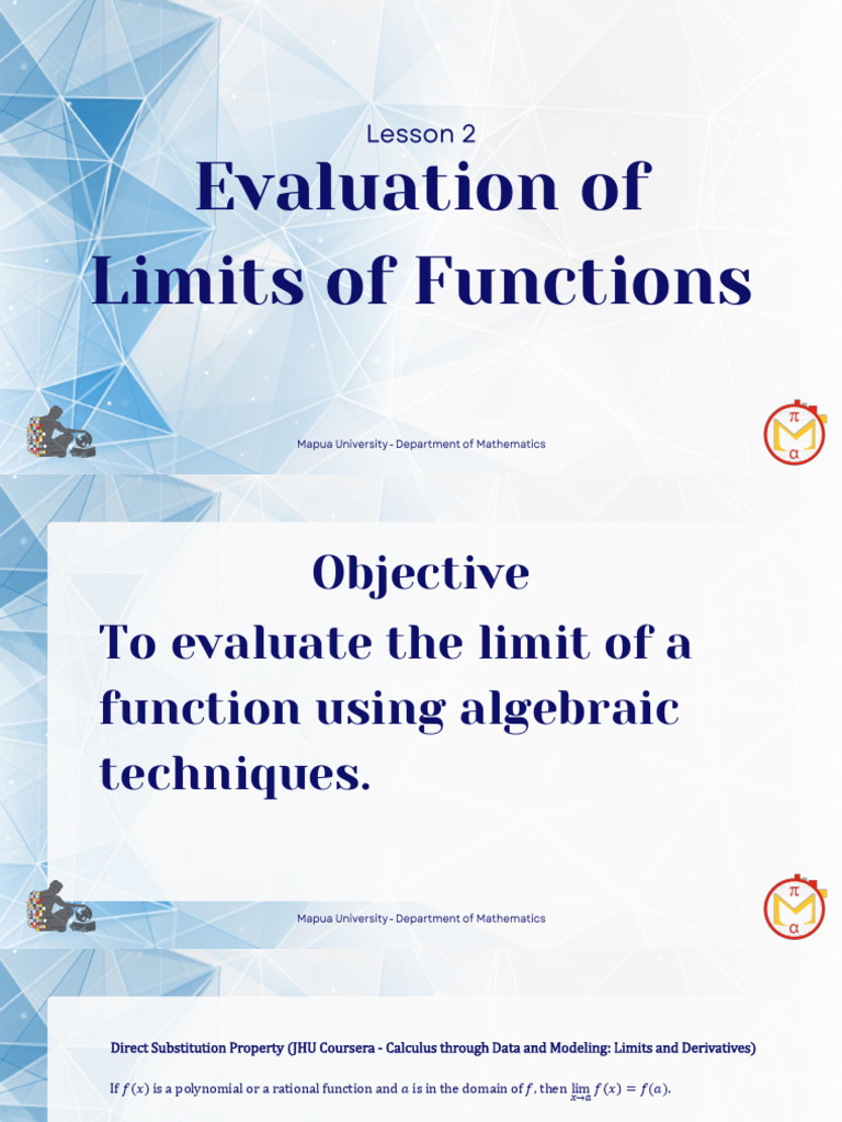Lesson 2 - Evaluation of Limits | PDF | Subtraction | Polynomial