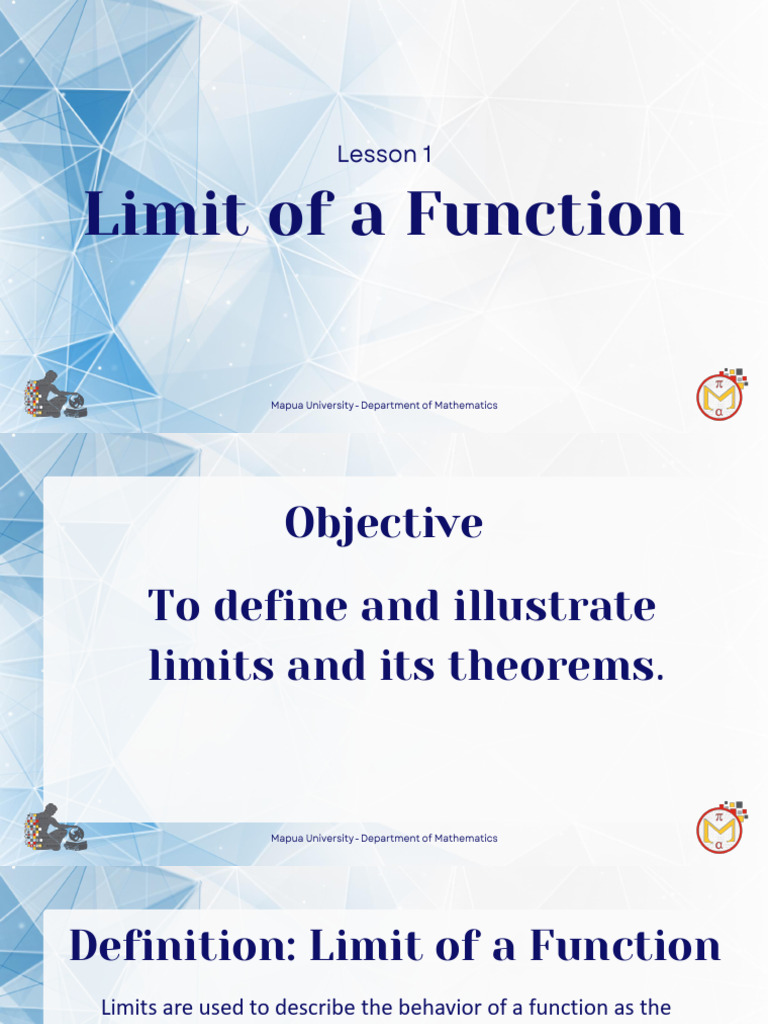 Lesson 1 - Limit of A Function | PDF | Function (Mathematics) | Mathematical Analysis