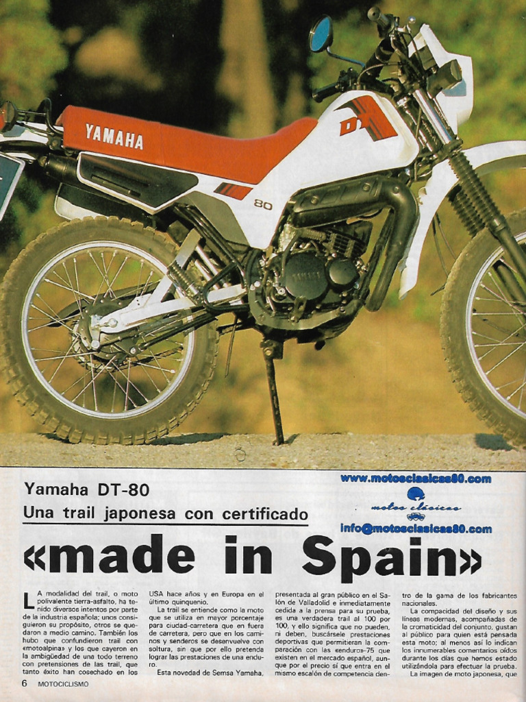 Yamaha DT80 Motociclismo n824 1983 | PDF