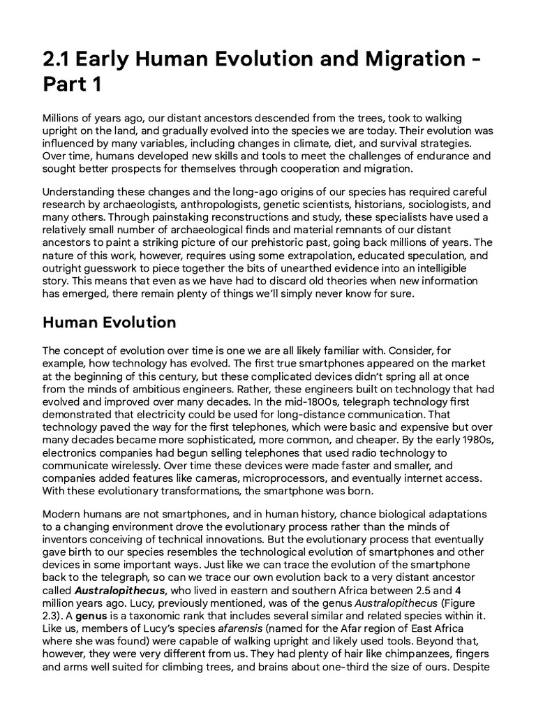 Early Human Evolution and Migration | PDF | Homo | Neanderthal