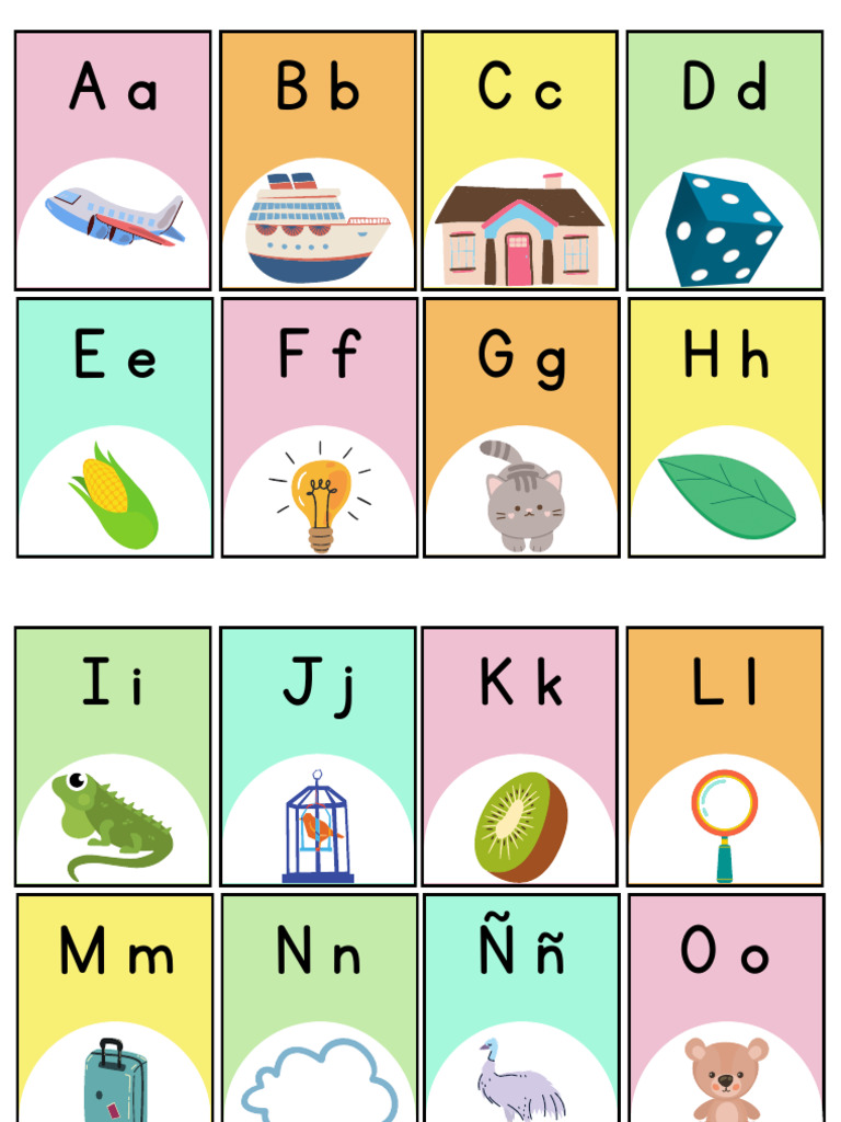 Alphabet Flashcards in Colorful Simple Style | PDF