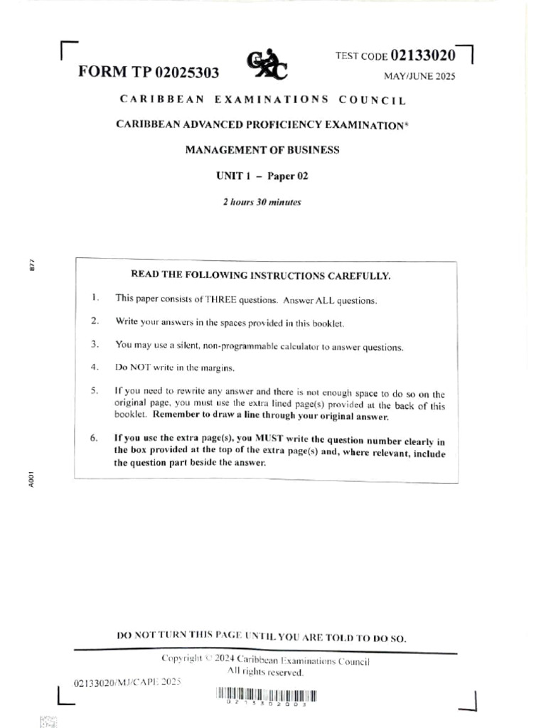 Cape Mob U1 Paper 02 2025 | PDF | Loans | Interest