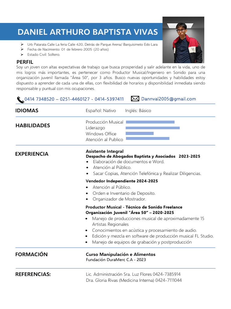 Curriculum Vitae Daniel Baptista Vivas-1 | PDF