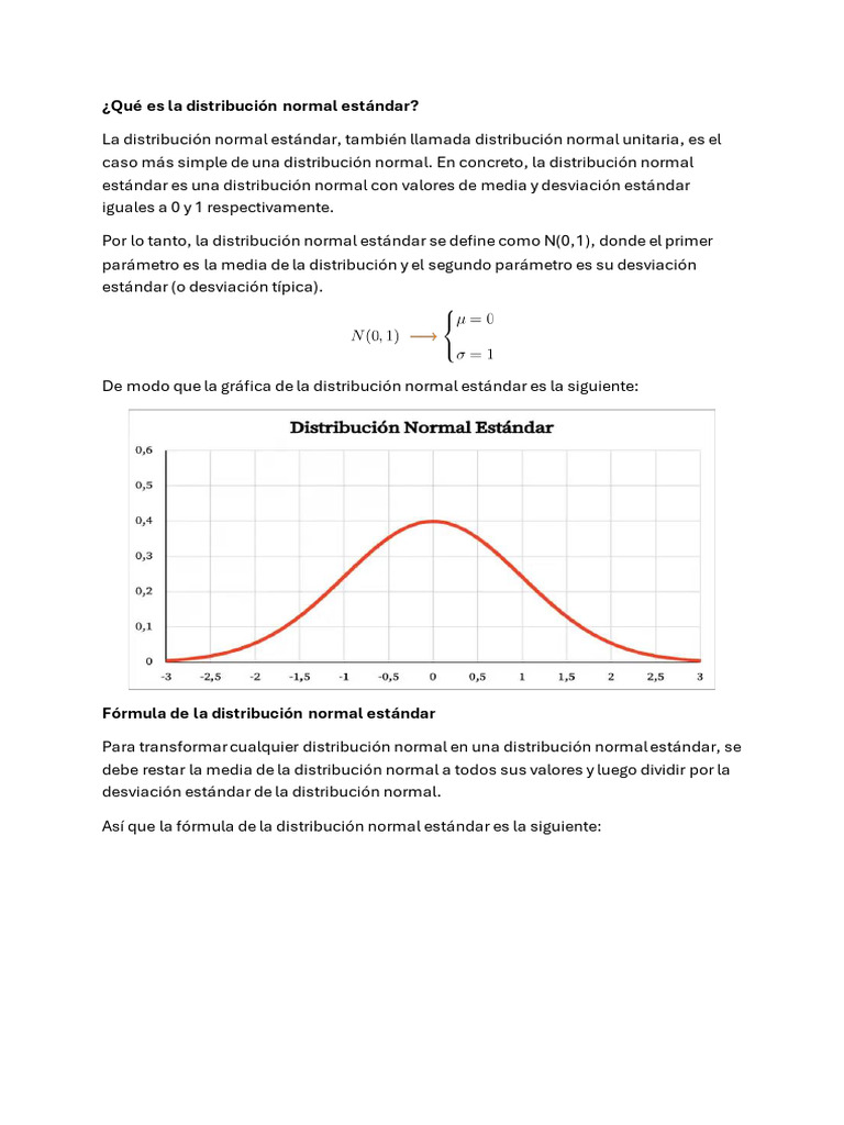 Distribución Normal Estándar | PDF | Distribución normal | Distribución ...