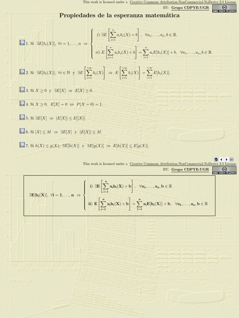 Propiedades de la Esperanza Matemática | PDF | Distribución de ...