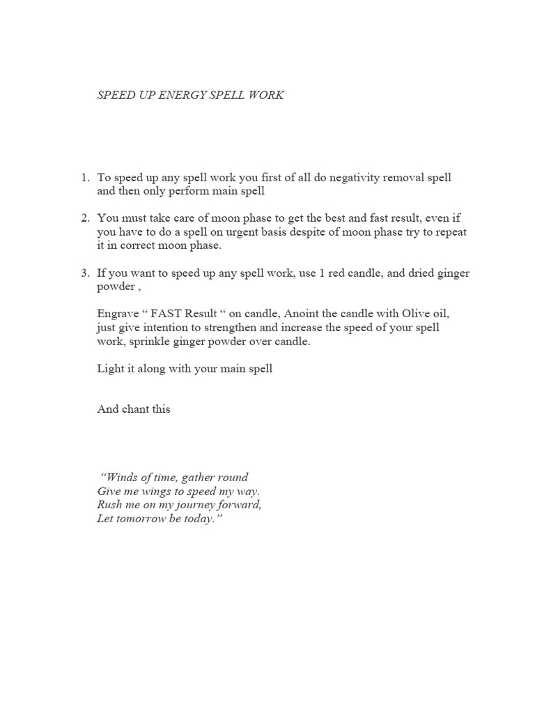 Speed Up Spell Work Techniques | PDF