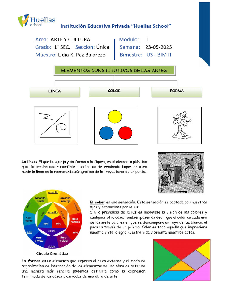 Elementos Constitutivos de Las Artes Visuales | PDF | Dibujo | Color