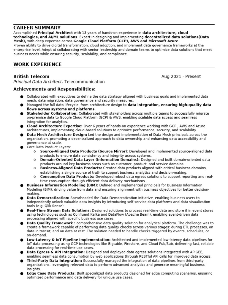 Sample Resume | PDF | Cloud Computing | Ibm Db2