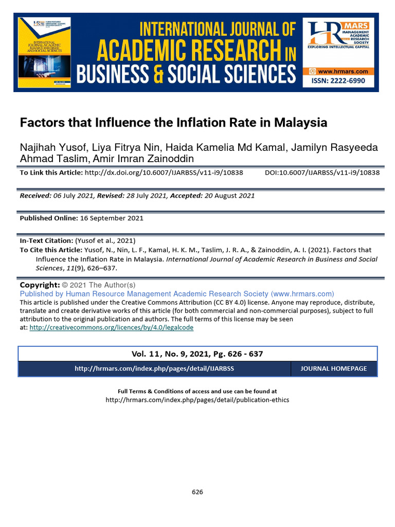 Factors That Influence The Inflation Rat | PDF | Cost Of Living | Inflation