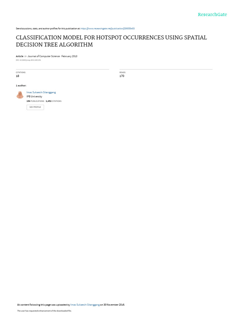 CLASSIFICATION_MODEL_FOR_HOTSPOT_OCCURRENCES_USING | PDF | Spatial Analysis | Geographic ...