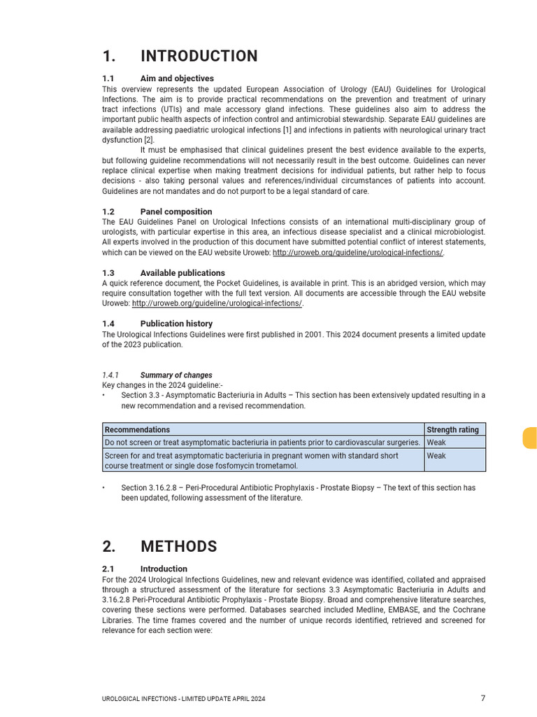 EAU Urological Infections Guidelines 2024 | PDF | Urinary Tract ...