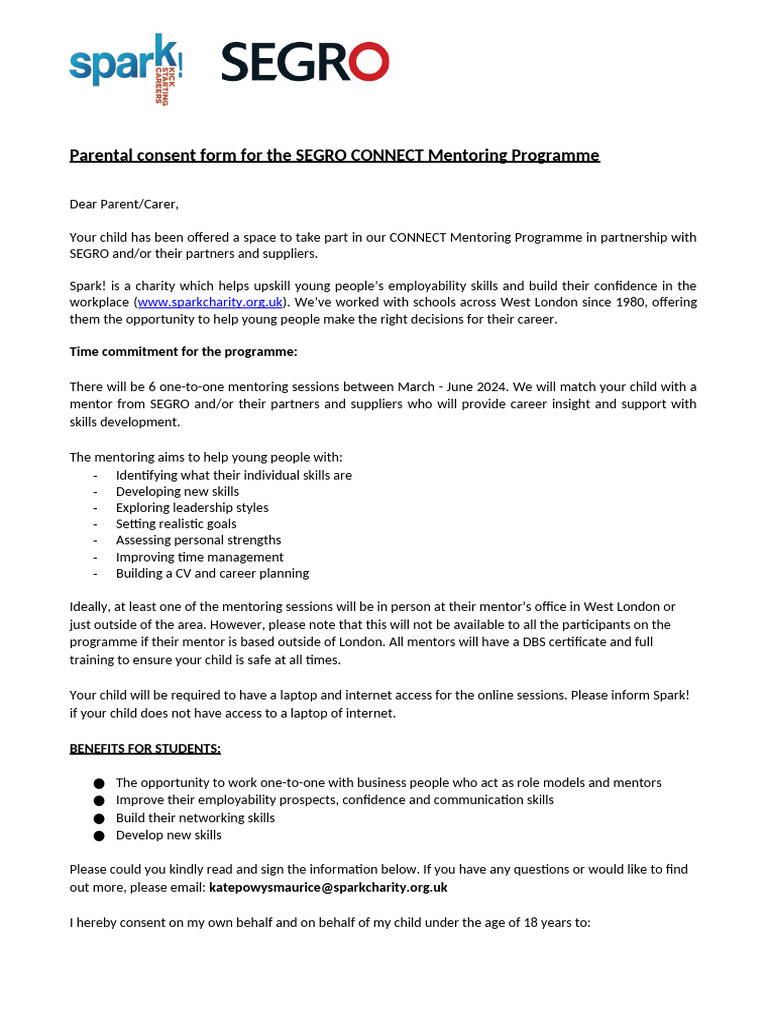 PG Consent Form - SEGRO CONNECT 2025 | PDF | Social Psychology