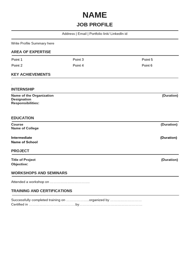 Resume' Template 2 | PDF