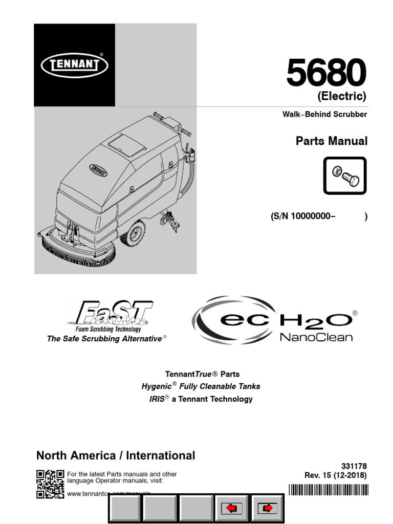 Tennant 5680 Parts Manual