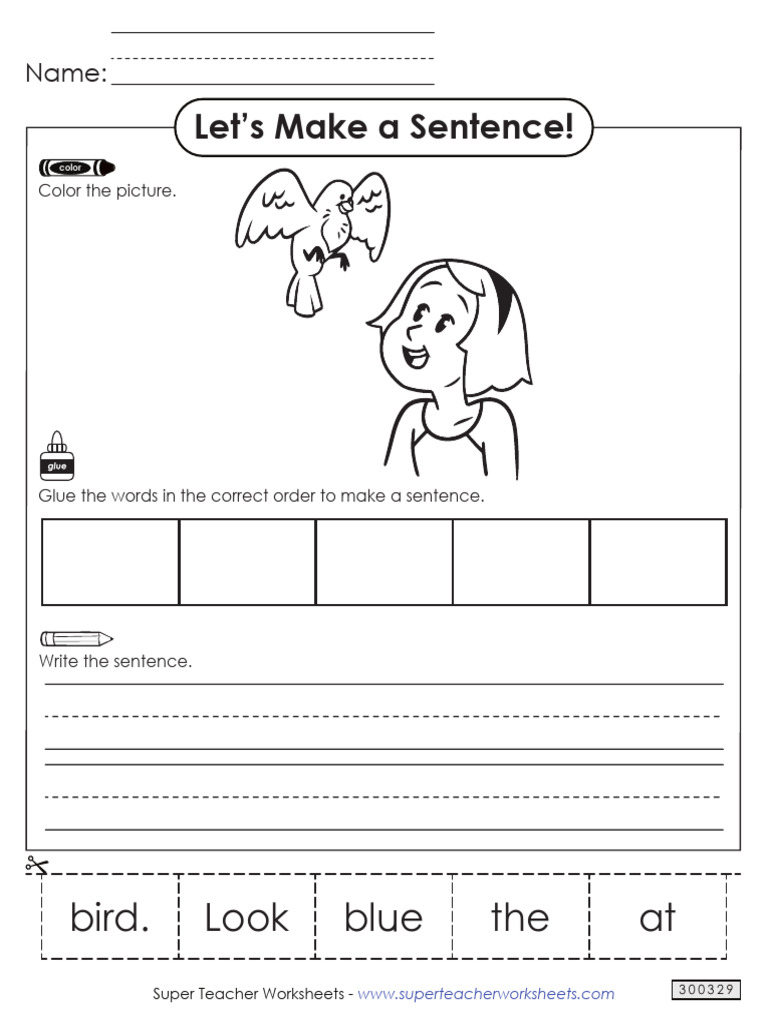Build A Sentence Look at The Blue Bird BBIRD | PDF