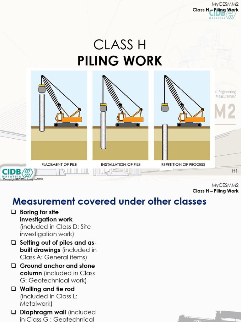 LECTURE 5 - MyCESMM2 Class H - Piling Work | PDF | Deep Foundation ...