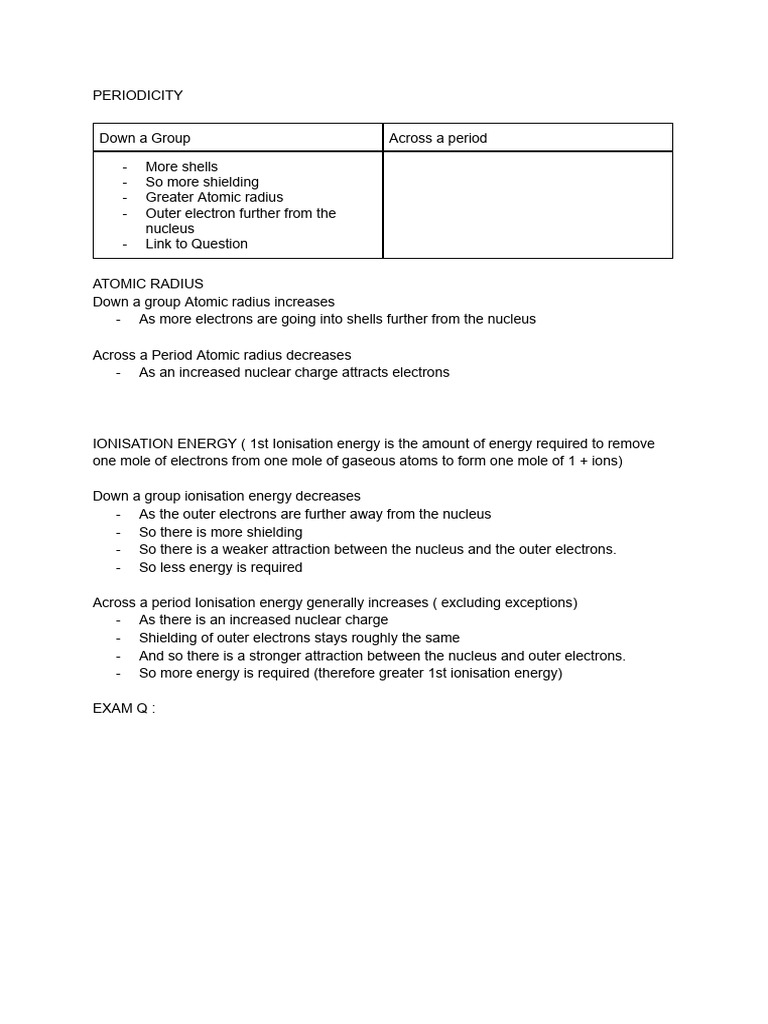 Periodicity Notes | PDF