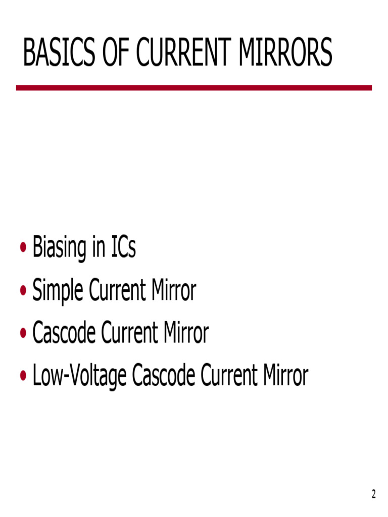 Current Mirrors and Biasing Techniques | PDF | Electrical Engineering ...