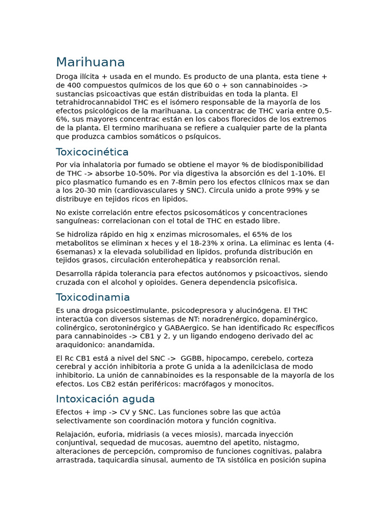 Marihuana Pdf Cannabis Droga Tetrahidrocannabinol