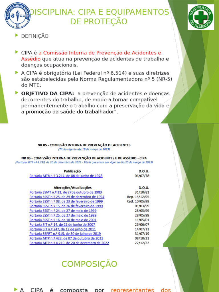 Curso sobre CIPA e Segurança no Trabalho | PDF
