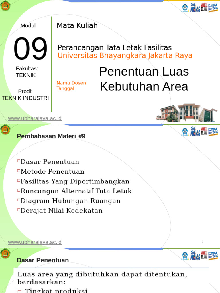 09 Luas Area perancangan tata letak fasilitas | PDF