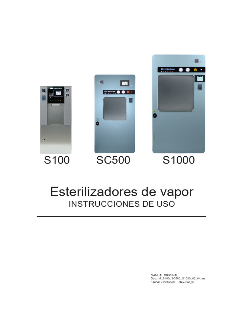Esterilizadores de Vapor: SC500 S1000 S100 | PDF | Vapor | Agua