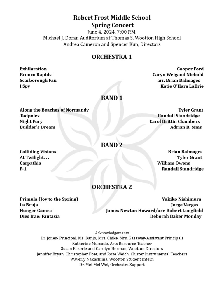 Spring Concert Program 6.4.2024-2 | PDF | Woodwind Instruments | Orchestras