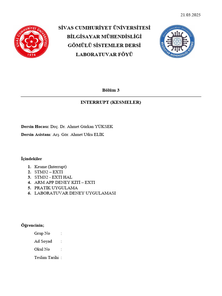 DENEY - 3 INTERRUPTS | PDF