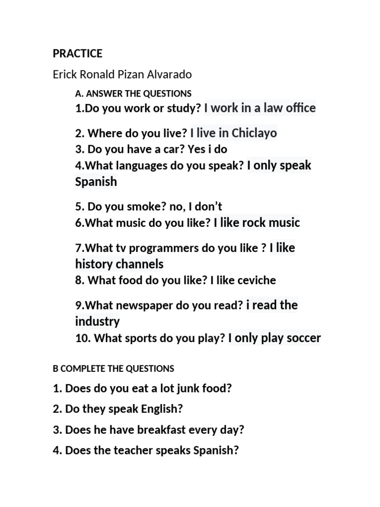 Practica Ingles | PDF