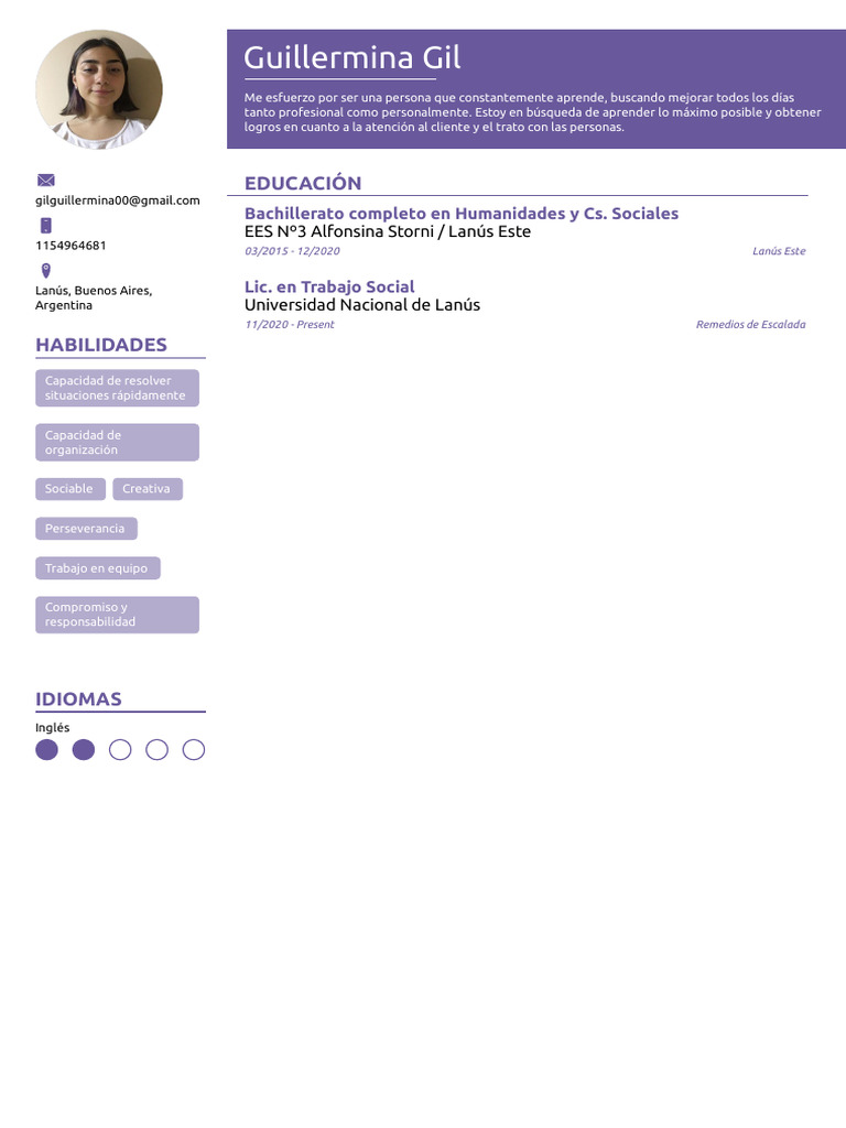 Guillermina's Resume | PDF