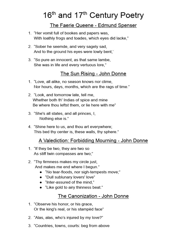 16th and 17th Century Poetry | PDF | Poems | Poetry