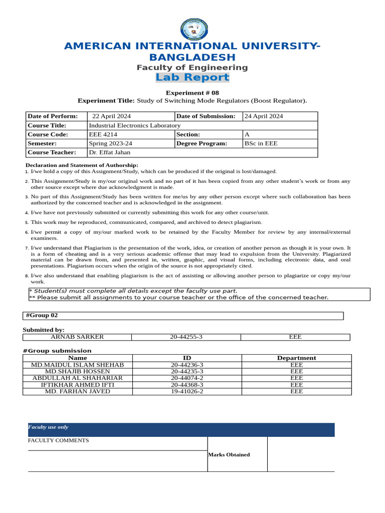 Group 02 Final Term Lab Report 08 | PDF | Electronic Engineering ...