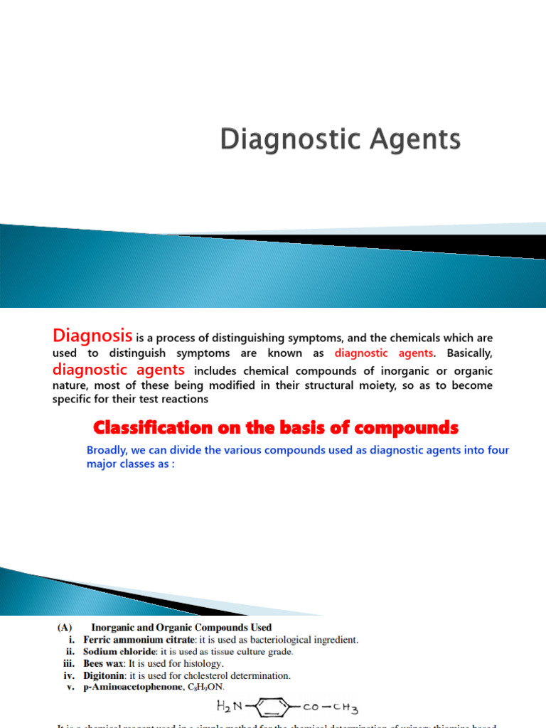 Diagnostic Agents (2025 - Evening) | PDF | Radiography | Radiation