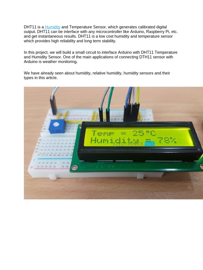 DHT11 (Materiali Anglisht, Sensoristika) | PDF | Arduino | Sensor