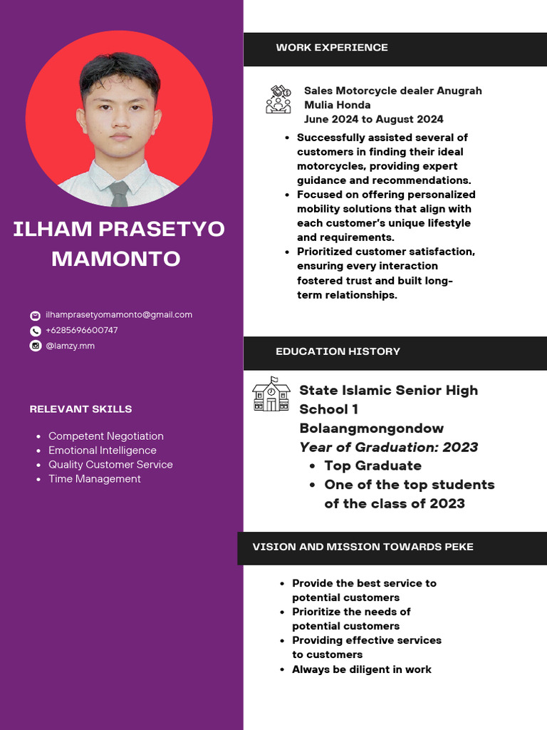 Blue Light Blue Color Blocks Flight Attendant CV | PDF