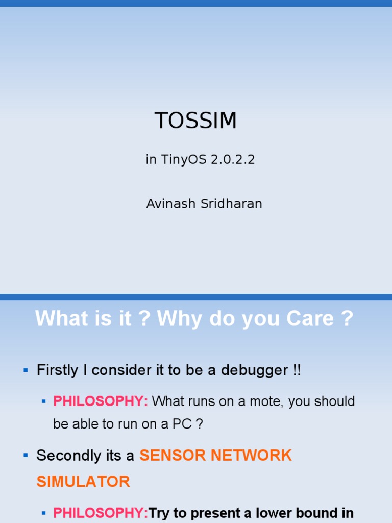 TOSSIM Tutorial | PDF
