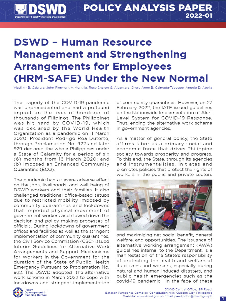 DSWD HRM-SAFE Policy Analysis 2022 | PDF | Employment | Policy