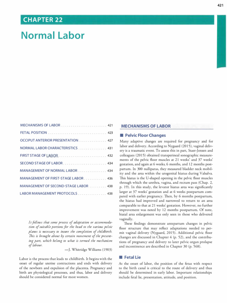 Understanding Normal Labor Mechanisms | PDF | Childbirth | Pelvis