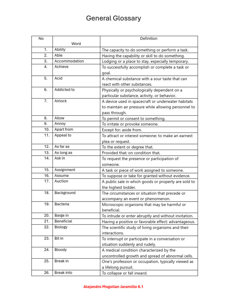 General Glossary Advanced_ | PDF
