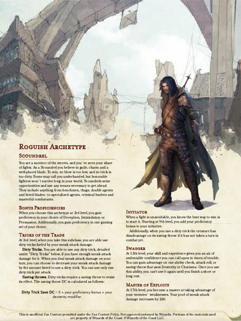 Roguish Archetype - Scoundrel | PDF