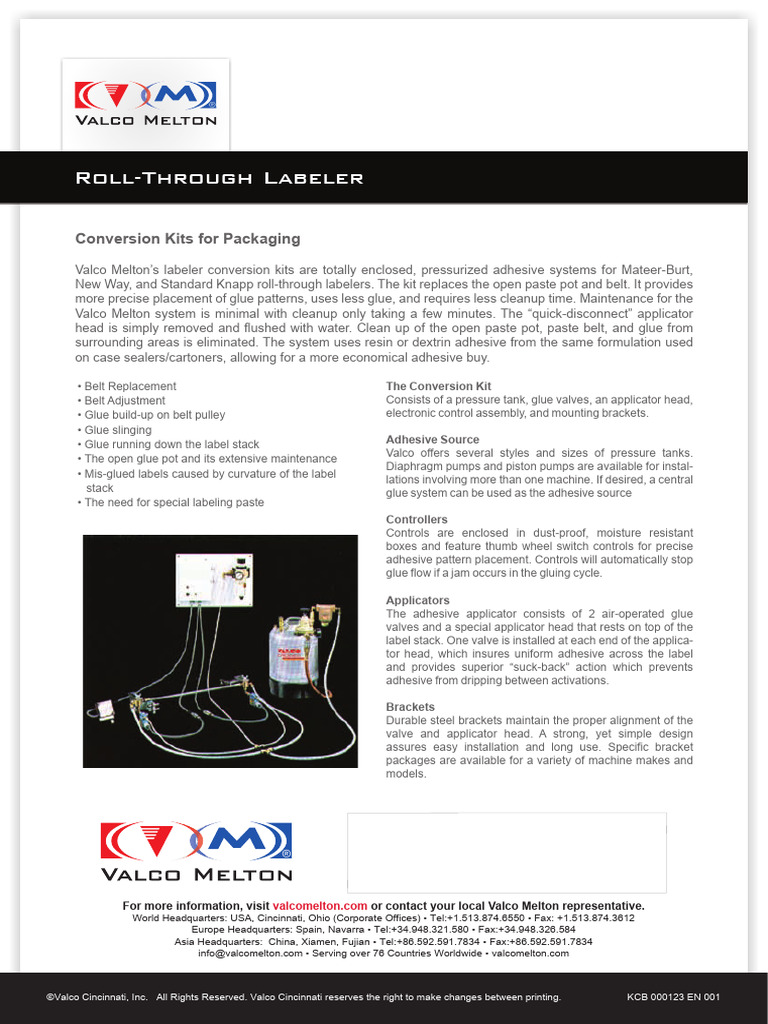 Roll Thru Labeler | PDF | Adhesive | Valve