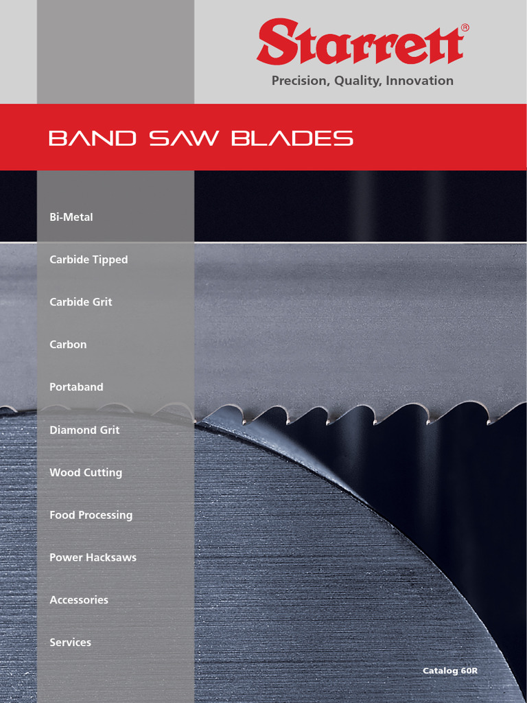 Starrett Band Saw Blades Catalog 60R | PDF | Blade | Steel