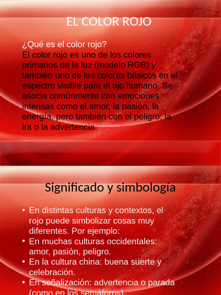 Significado y simbolismo del color rojo | PDF | Color | Rojo