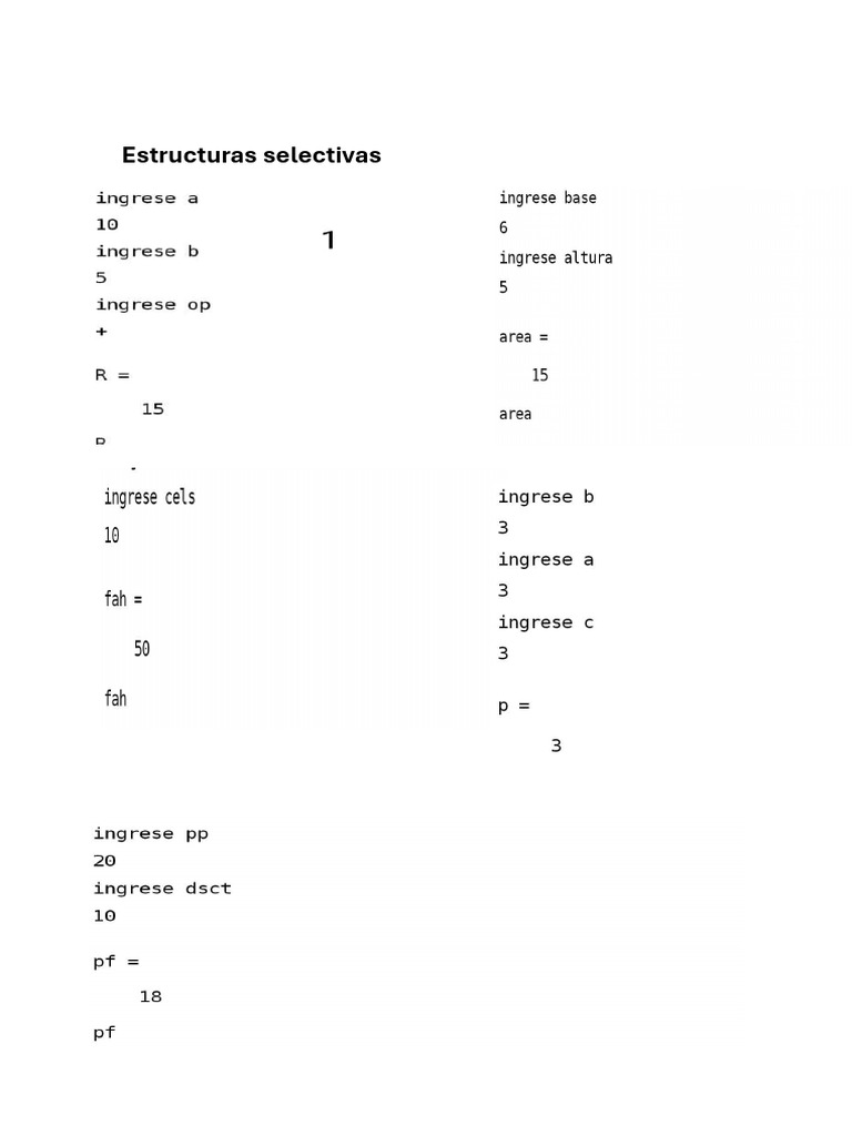 Estructuras Selectivas | PDF