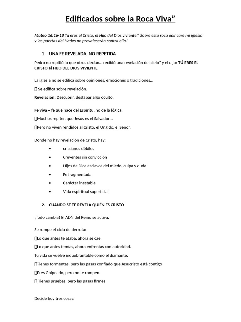 Edificados Sobre La Roca Viva | PDF
