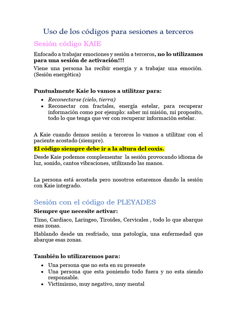 Formas de Uso Codigos 1parte | PDF